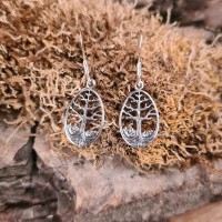 Wicca Amulett Baum des Lebens mit Drudenfuß aus Silber